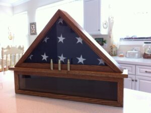 Flag Display Case with Medals Section and Shell Casings - Royal Blue ...